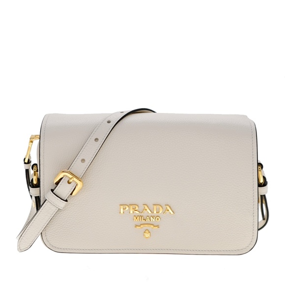 Prada | Bags | Prada Crossbody Flop Camera Bag White Leather Bd163 New | Poshmark